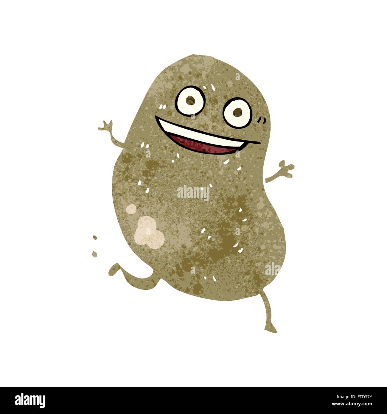 freehand drawn retro cartoon potato running Stock Vector Image & Art ...