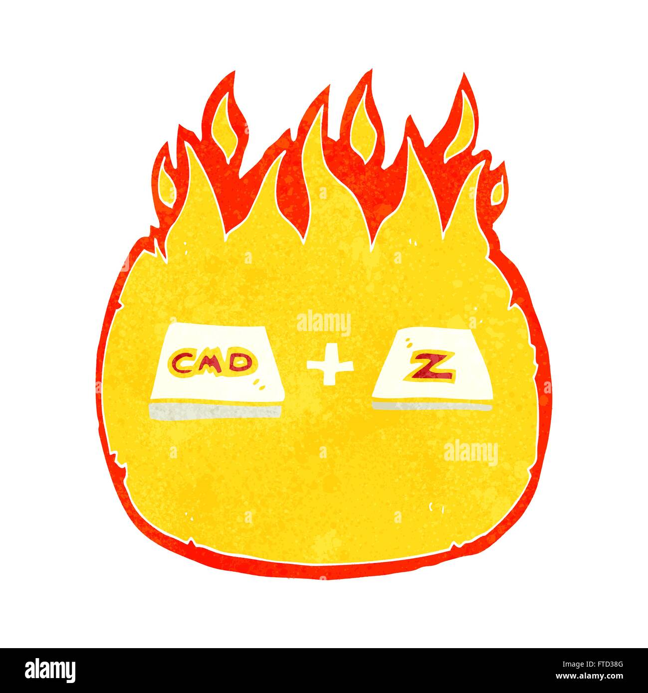 freehand drawn retro cartoon command Z function Stock Vector Image ...