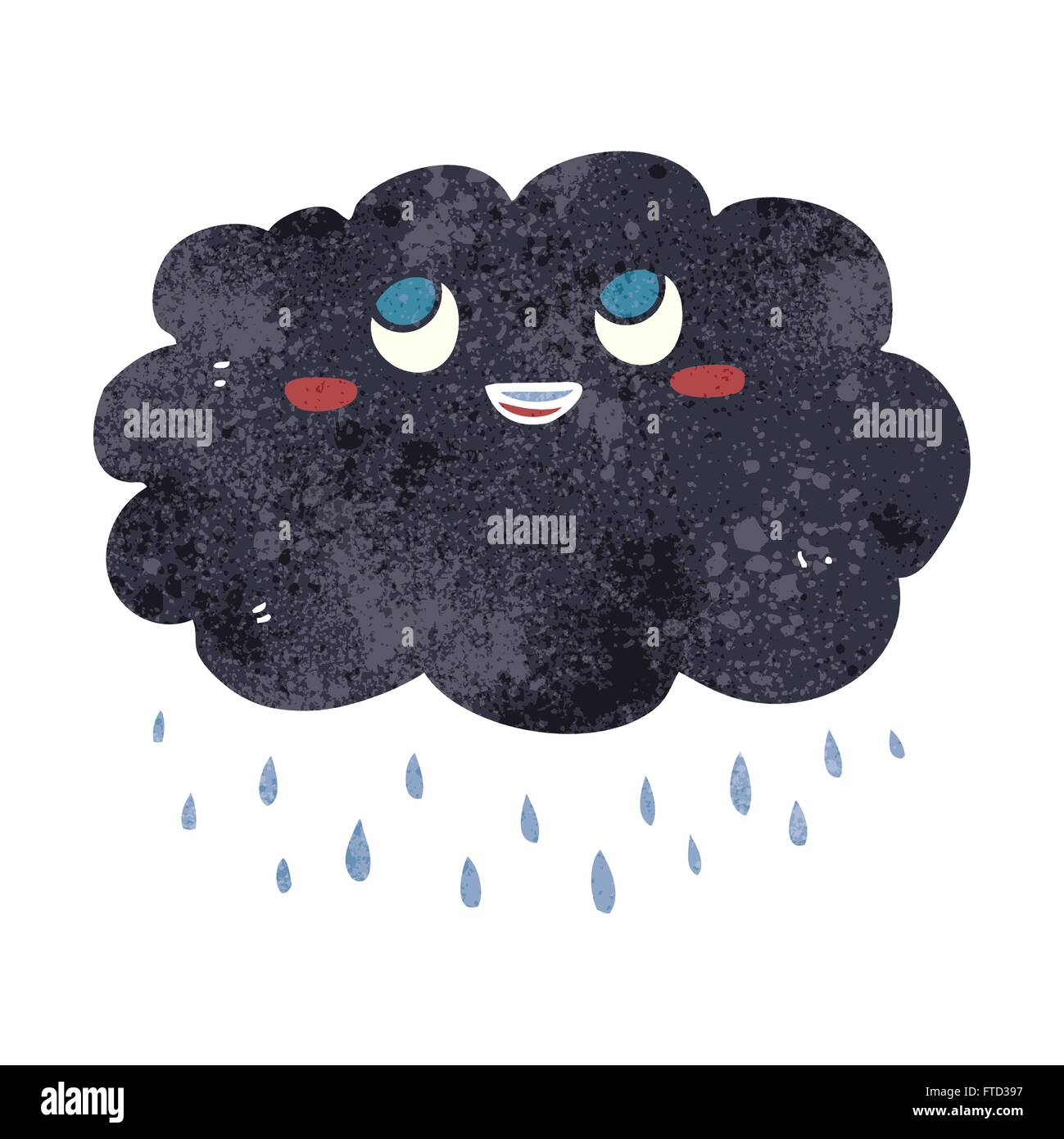 freehand drawn retro cartoon raincloud Stock Vector Image & Art - Alamy