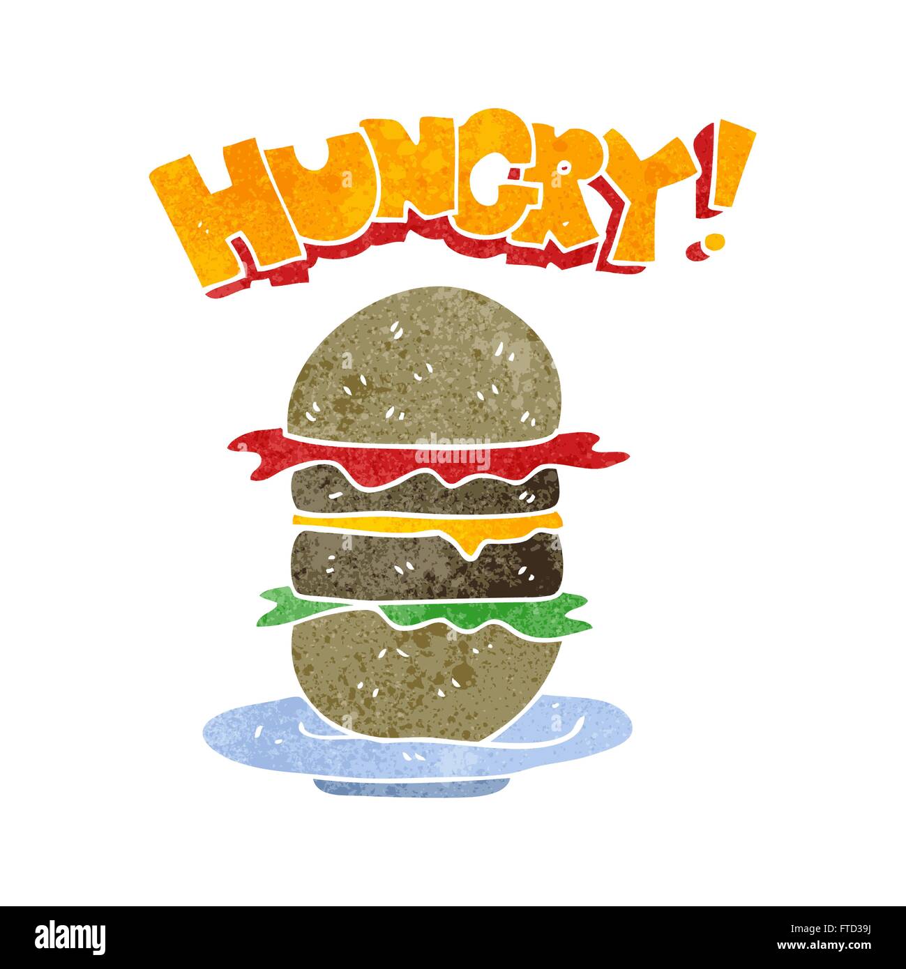 freehand drawn retro cartoon burger Stock Vector Image & Art - Alamy