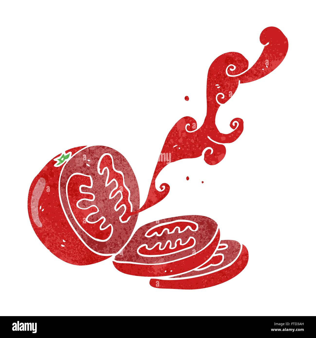 freehand drawn retro cartoon sliced tomato Stock Vector Image & Art - Alamy