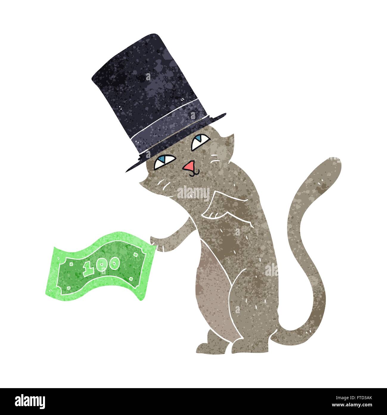 freehand drawn retro cartoon rich cat Stock Vector Image & Art - Alamy