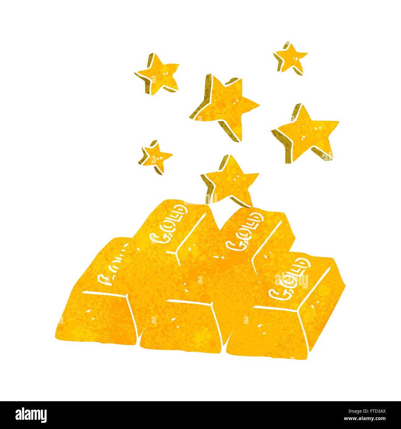freehand drawn retro cartoon bars of gold Stock Vector Image & Art - Alamy