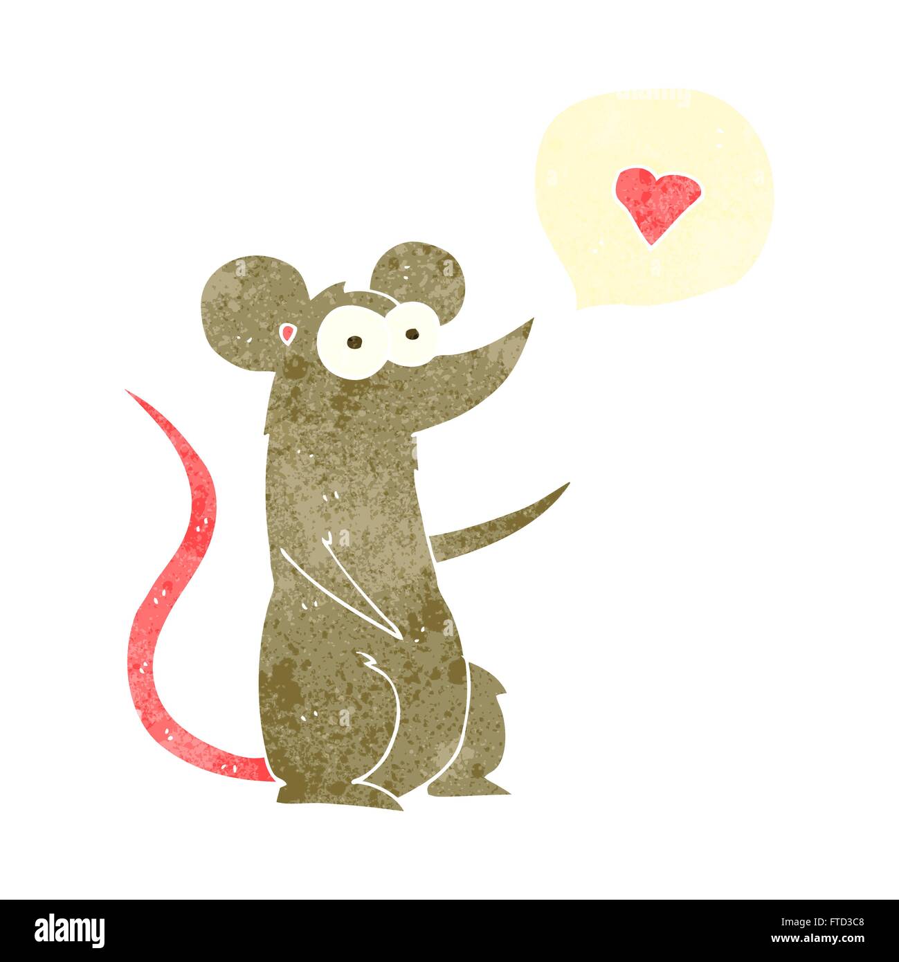 freehand drawn retro cartoon mouse in love Stock Vector Image & Art - Alamy