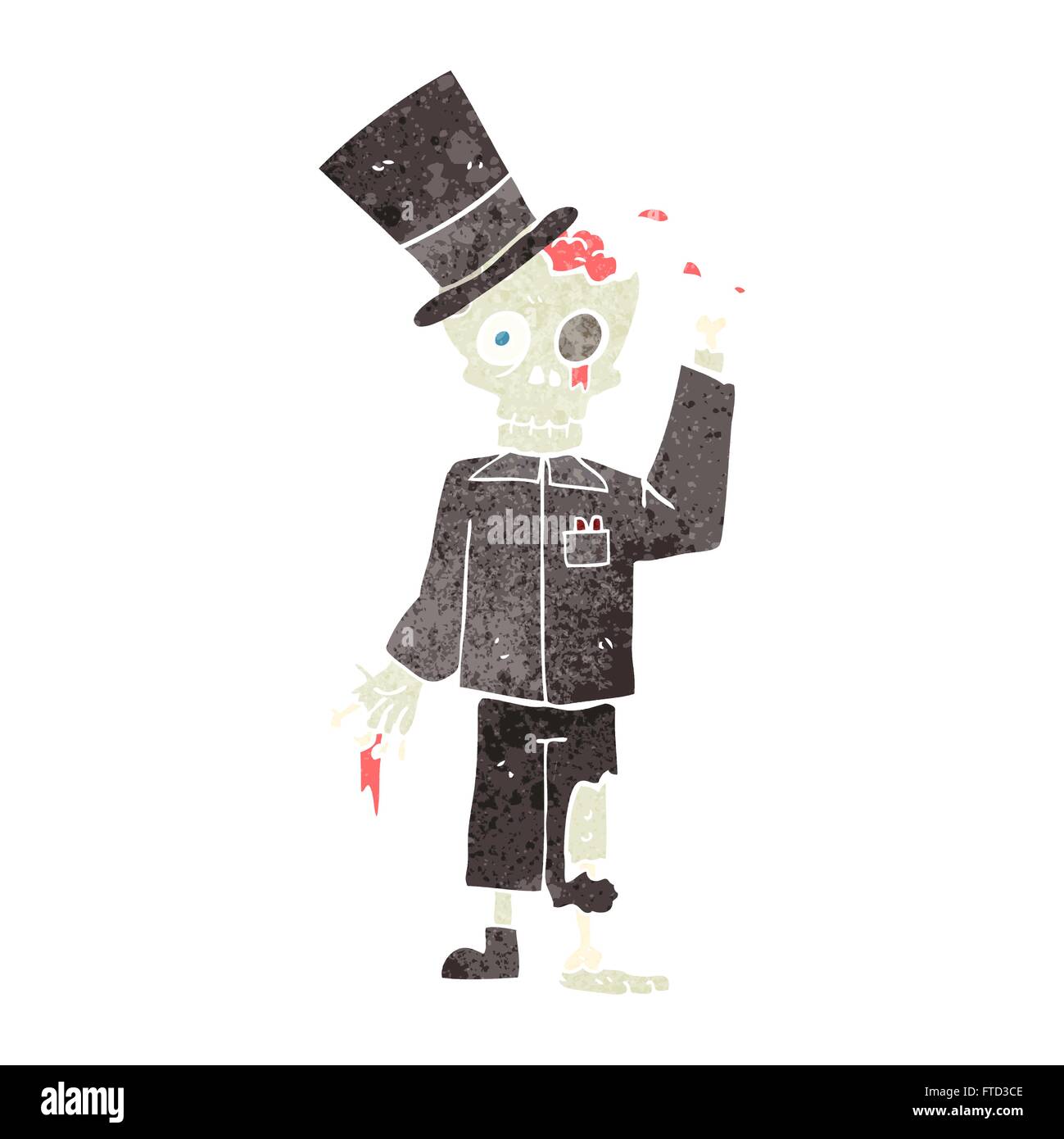 freehand drawn retro cartoon posh zombie Stock Vector Image & Art - Alamy