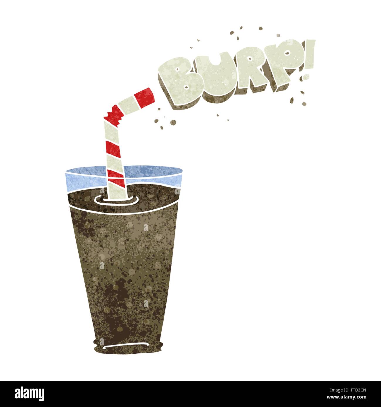 freehand drawn retro cartoon fizzy drink in glass Stock Vector Image ...