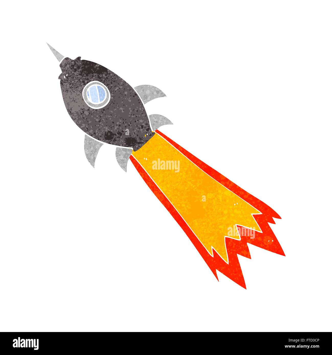 freehand drawn retro cartoon spaceship Stock Vector Image & Art - Alamy