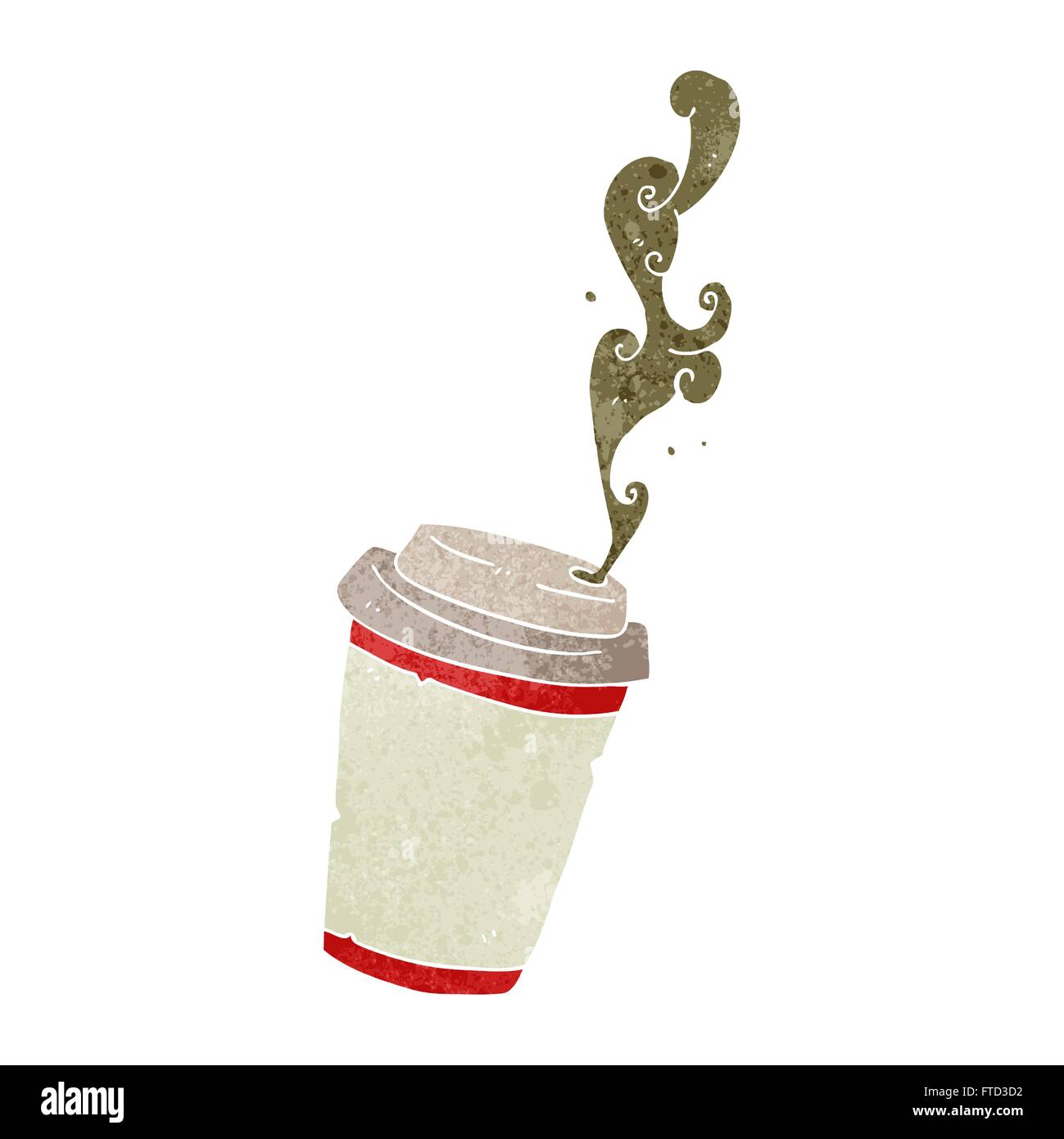 freehand drawn retro cartoon take out coffee Stock Vector Image & Art ...