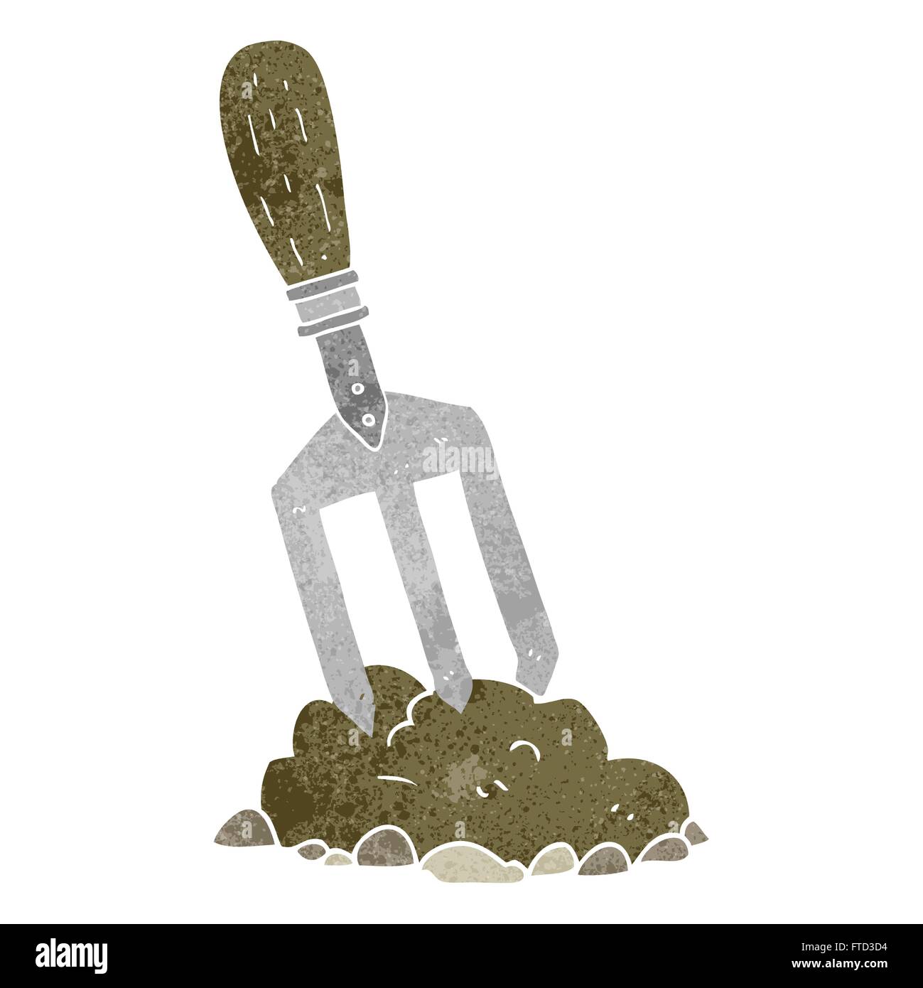 freehand drawn retro cartoon garden fork Stock Vector Image & Art - Alamy