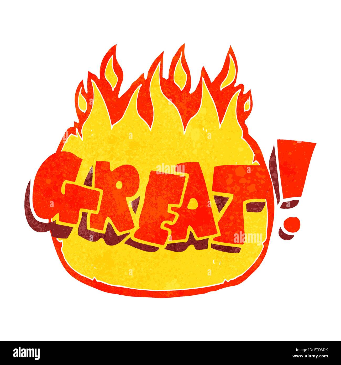 freehand drawn retro cartoon Great! symbol Stock Vector Image & Art - Alamy