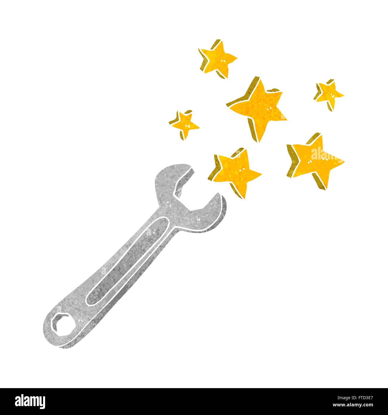 freehand drawn retro cartoon spanner Stock Vector Image & Art - Alamy