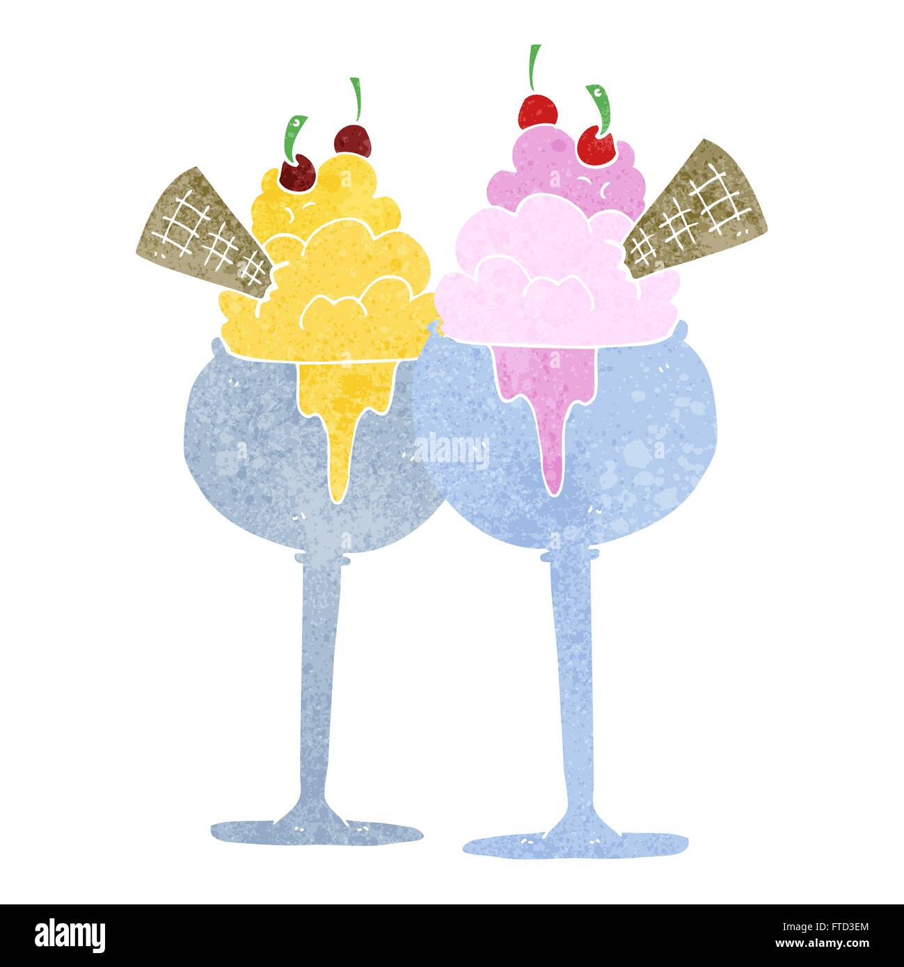 freehand drawn retro cartoon ice cream Stock Vector Image & Art - Alamy