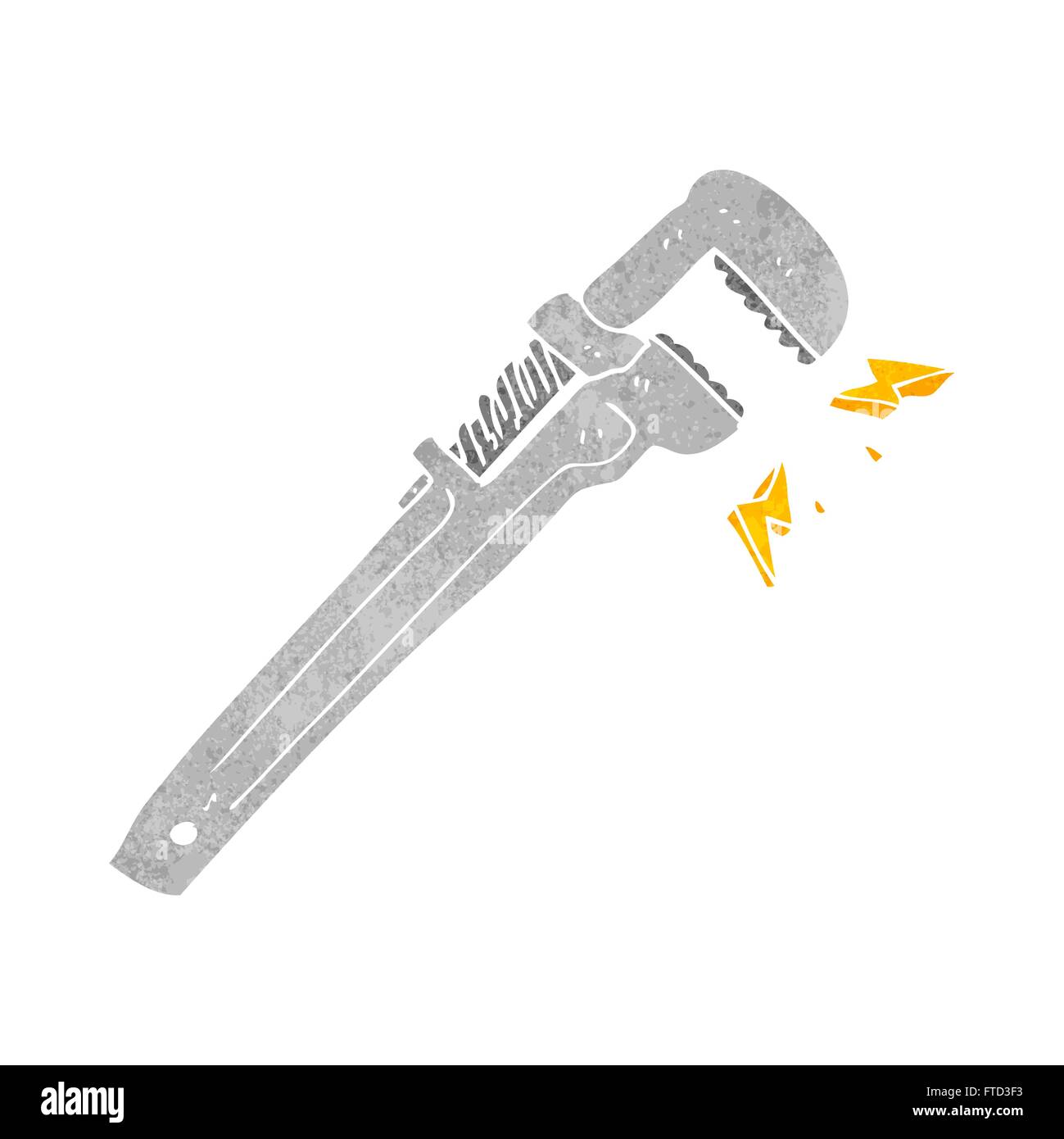 freehand drawn retro cartoon adjustable wrench Stock Vector Image & Art ...