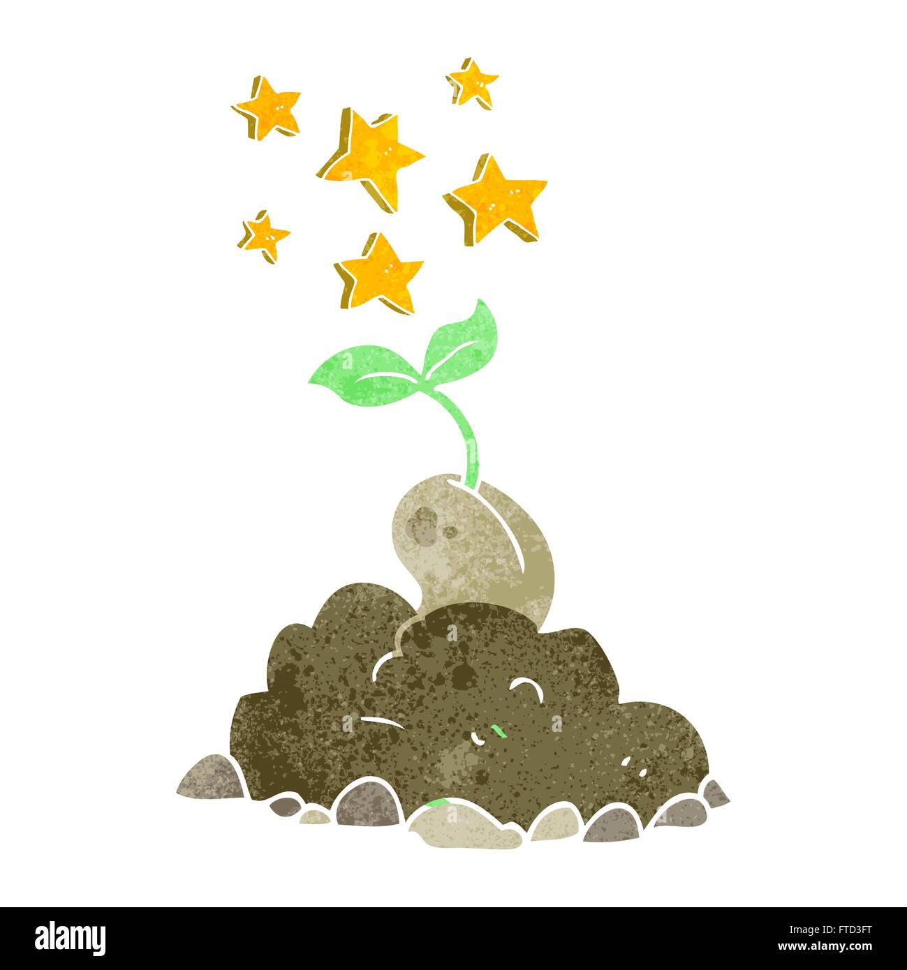 freehand drawn retro cartoon sprouting seed Stock Vector Image & Art ...