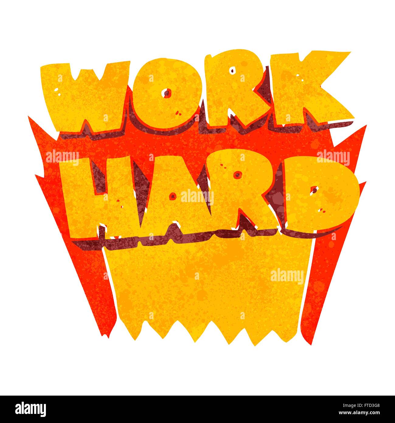 freehand drawn retro cartoon work hard symbol Stock Vector Image & Art ...