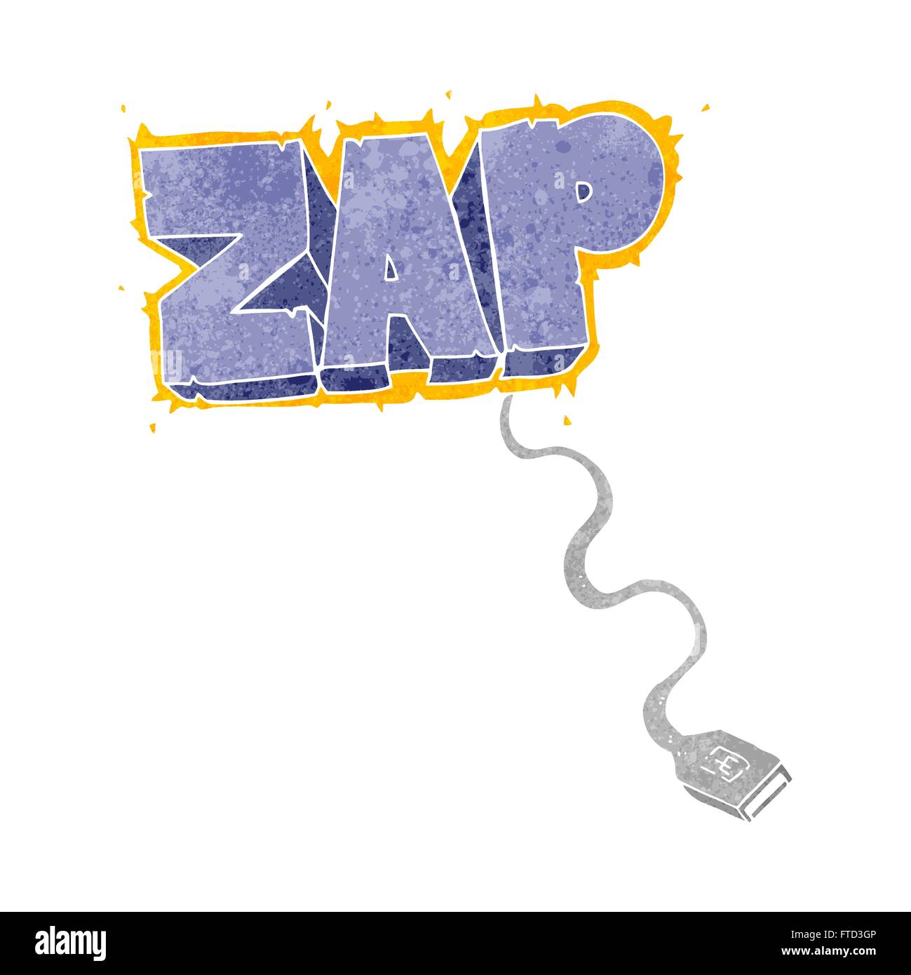 freehand drawn retro cartoon usb cable Stock Vector Image & Art - Alamy