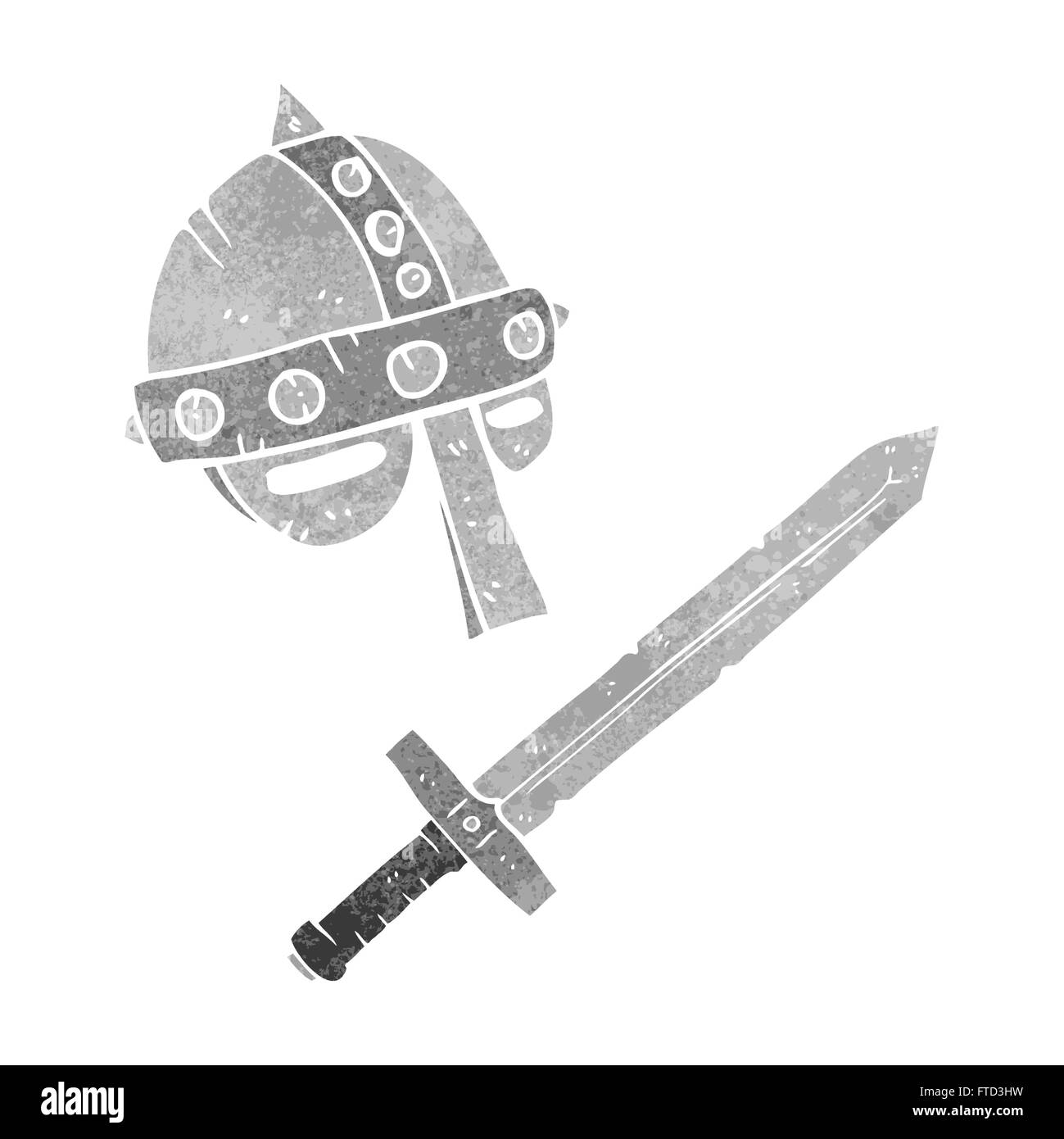 freehand drawn retro cartoon medieval helmet Stock Vector Image & Art ...