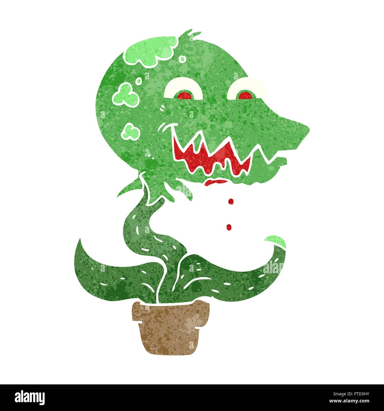 freehand drawn retro cartoon monster plant Stock Vector Image & Art - Alamy