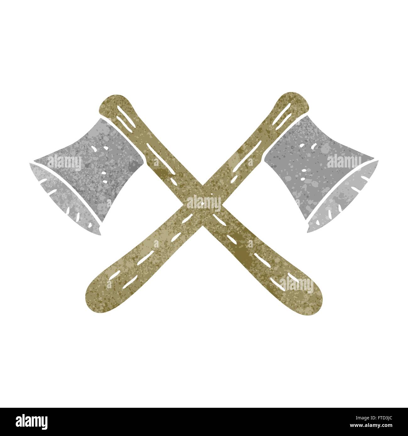freehand drawn retro cartoon crossed axes Stock Vector Image & Art - Alamy