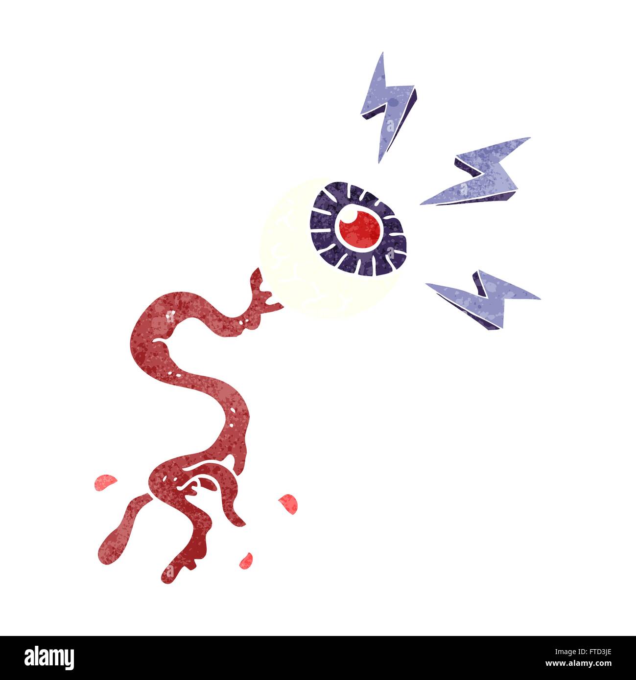freehand drawn retro cartoon gross electric eyeball Stock Vector Image ...