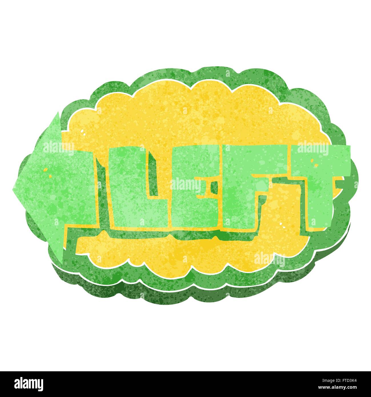 freehand drawn retro cartoon left symbol Stock Vector Image & Art - Alamy