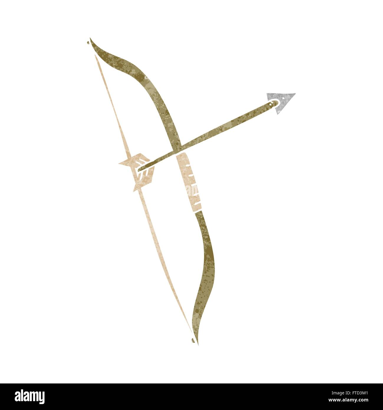 freehand drawn retro cartoon bow and arrow Stock Vector Image & Art - Alamy
