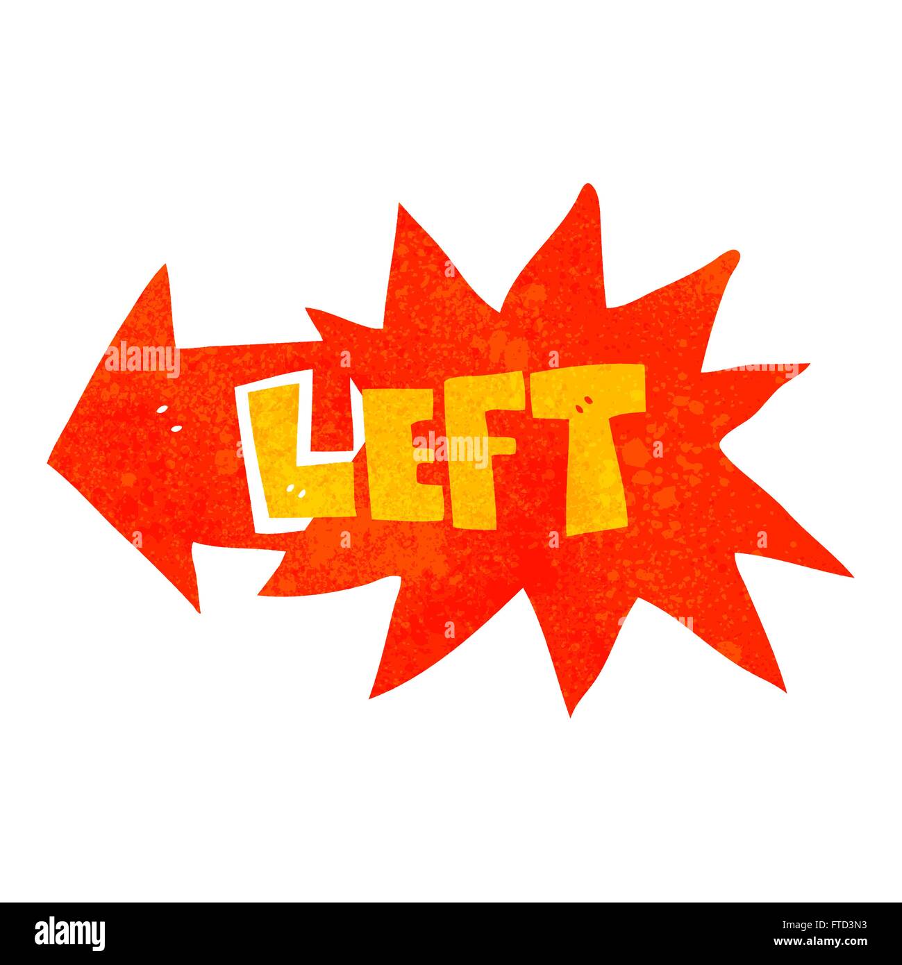 freehand drawn retro cartoon left symbol Stock Vector Image & Art - Alamy