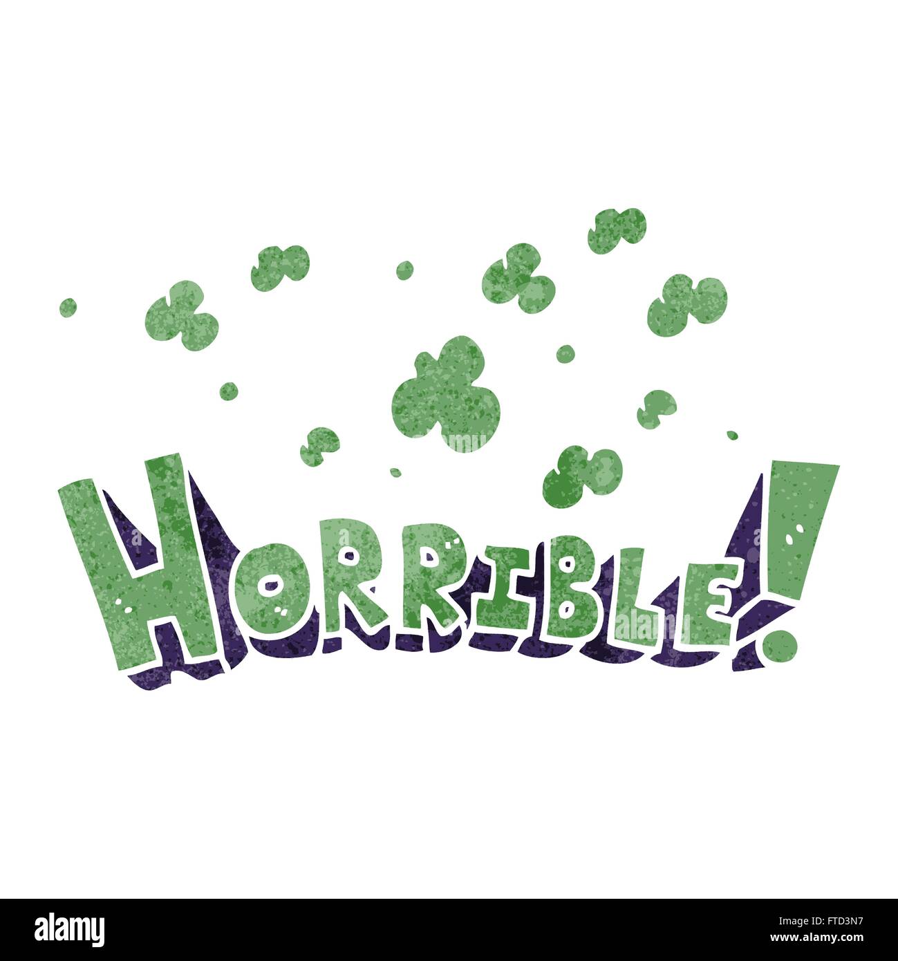 freehand drawn retro cartoon word horrible Stock Vector Image & Art - Alamy