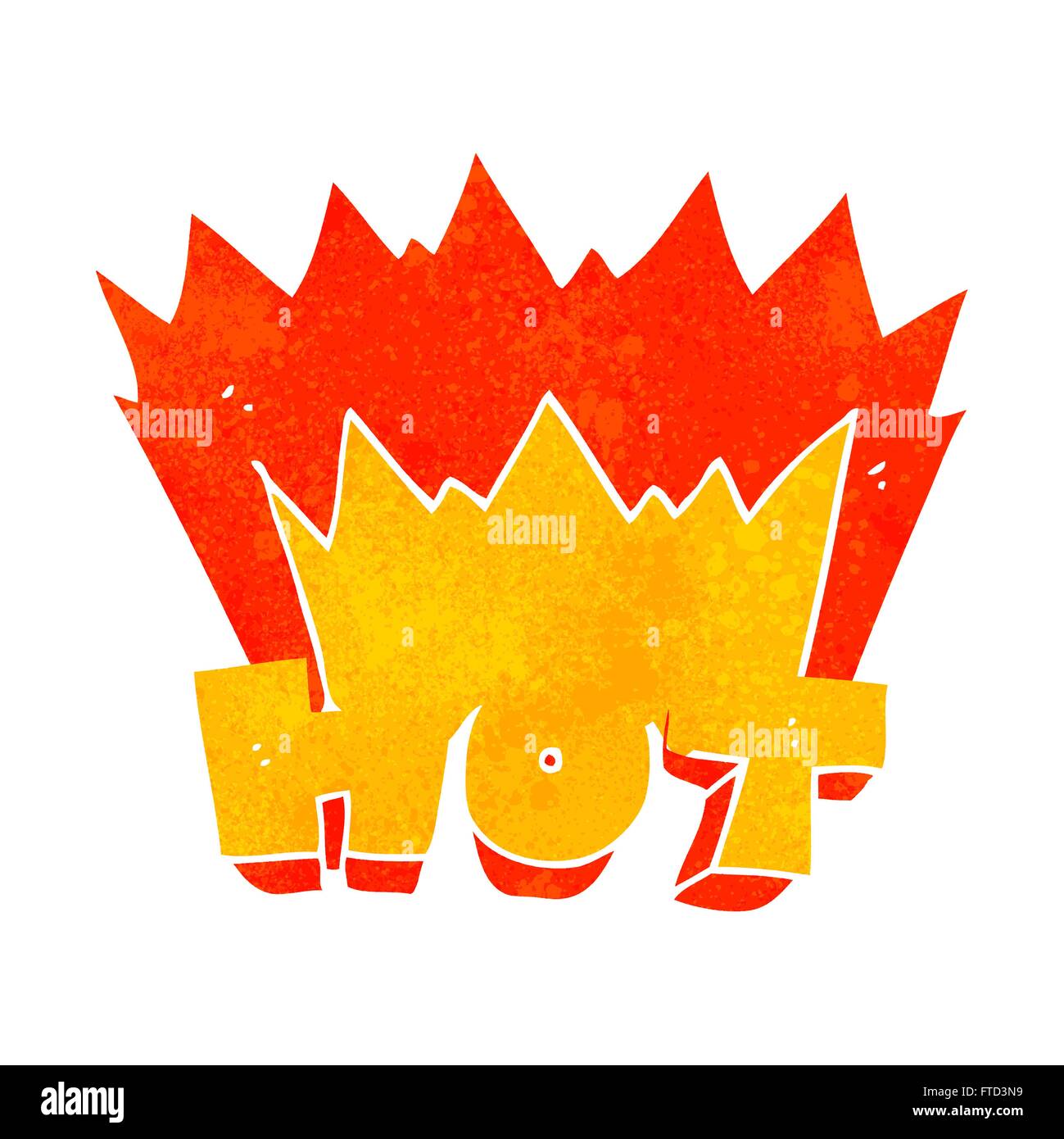 freehand drawn retro cartoon word hot Stock Vector Image & Art - Alamy