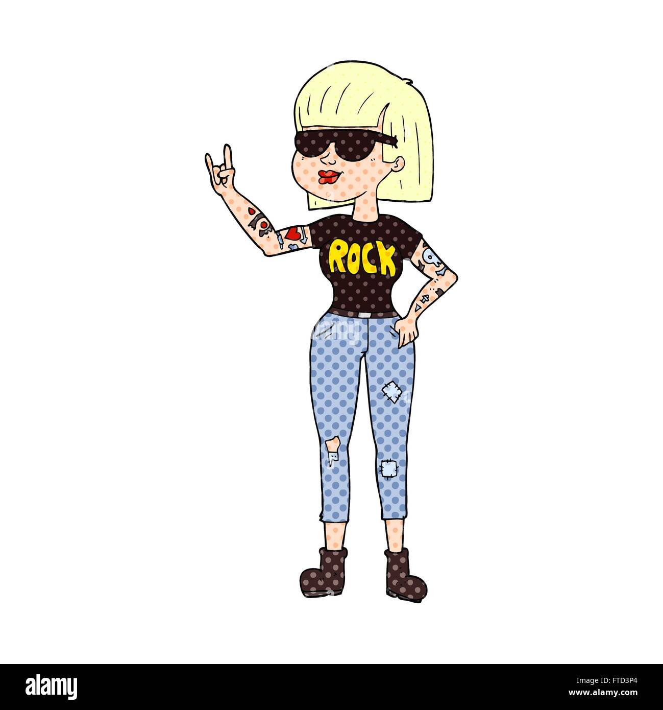freehand drawn cartoon rock woman Stock Vector Image & Art - Alamy