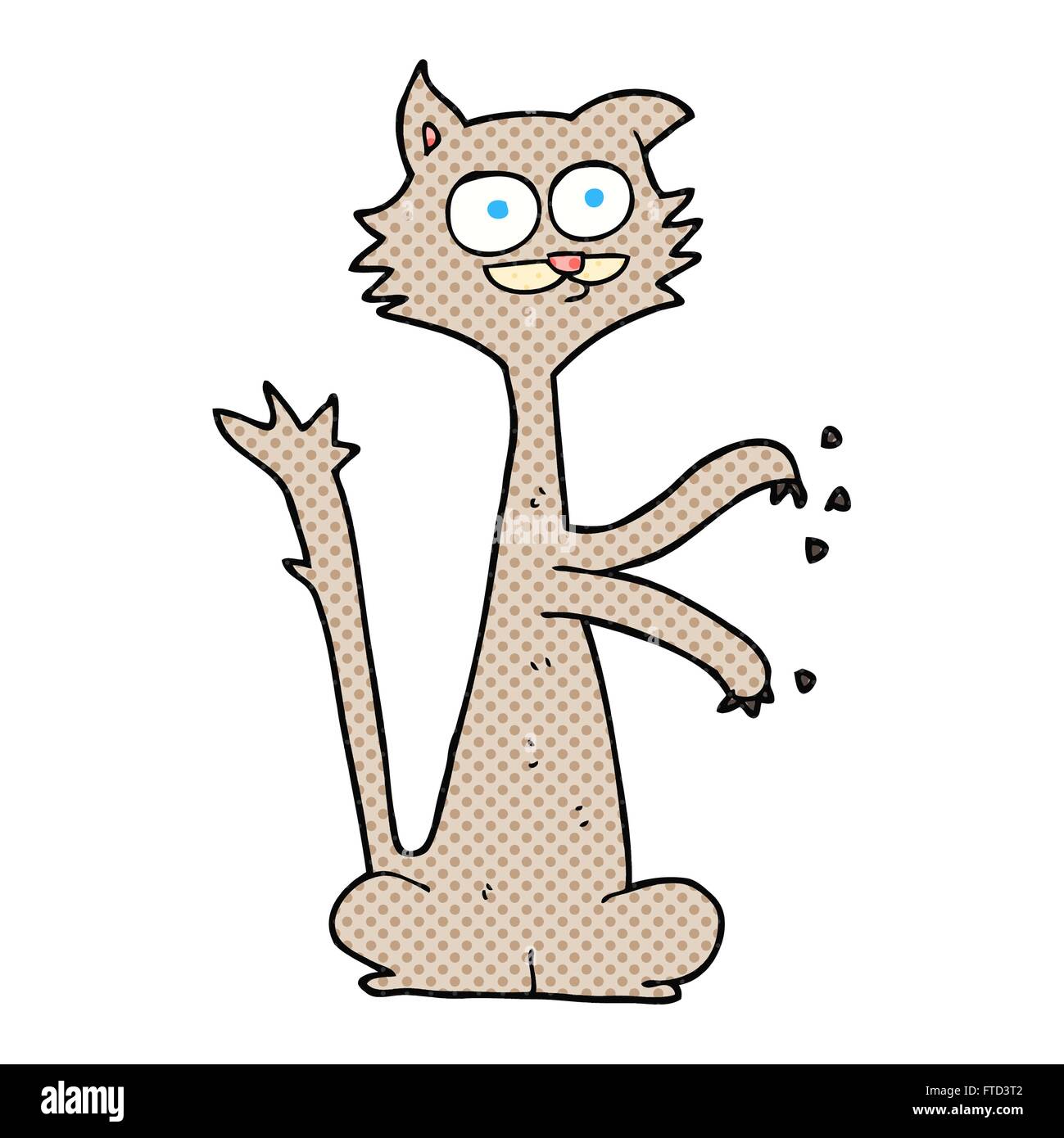 freehand drawn cartoon cat scratching Stock Vector Image & Art - Alamy