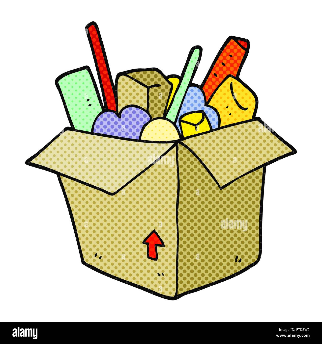 freehand drawn cartoon box of things Stock Vector Image & Art - Alamy