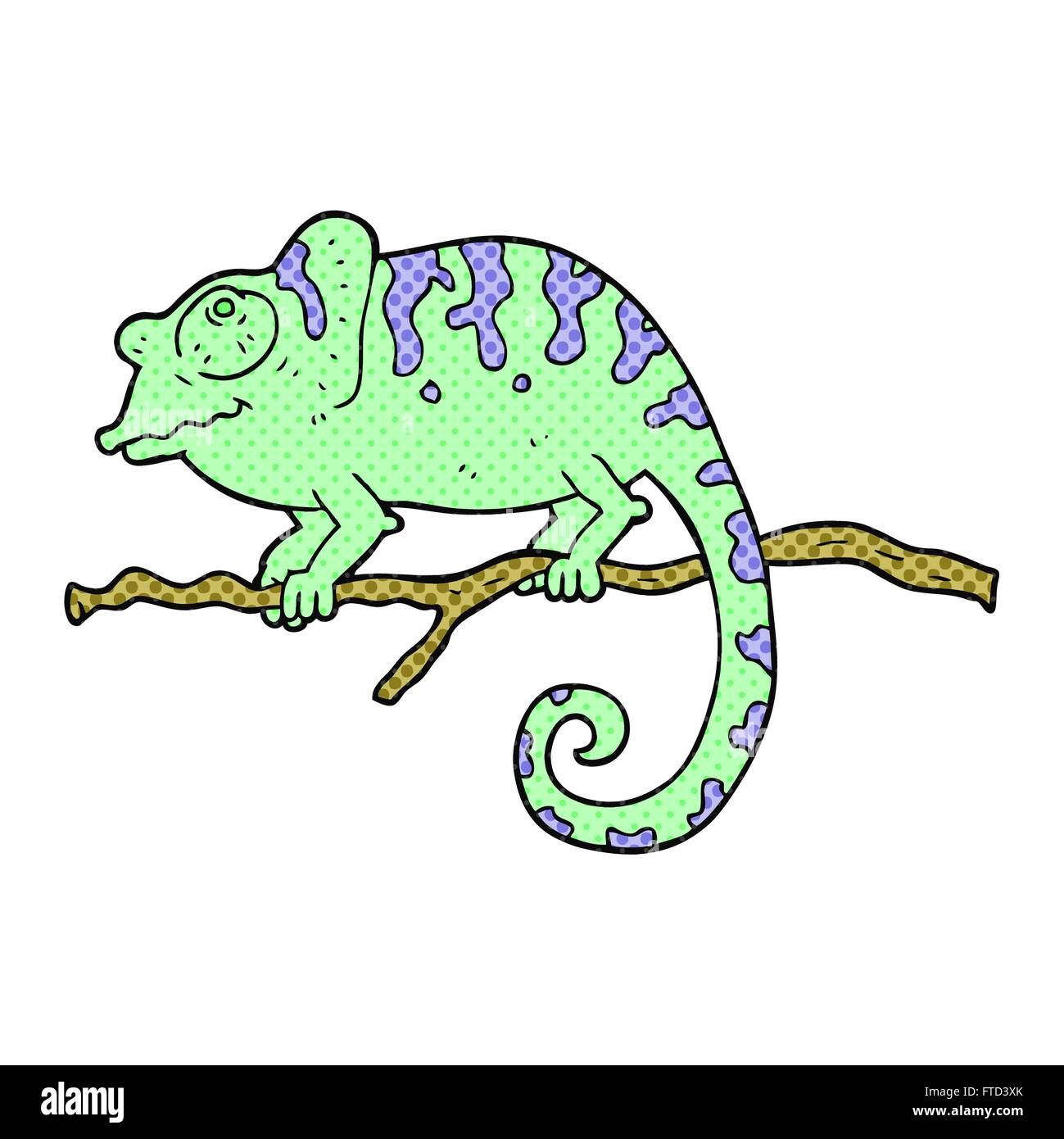 freehand drawn cartoon chameleon Stock Vector Image & Art - Alamy