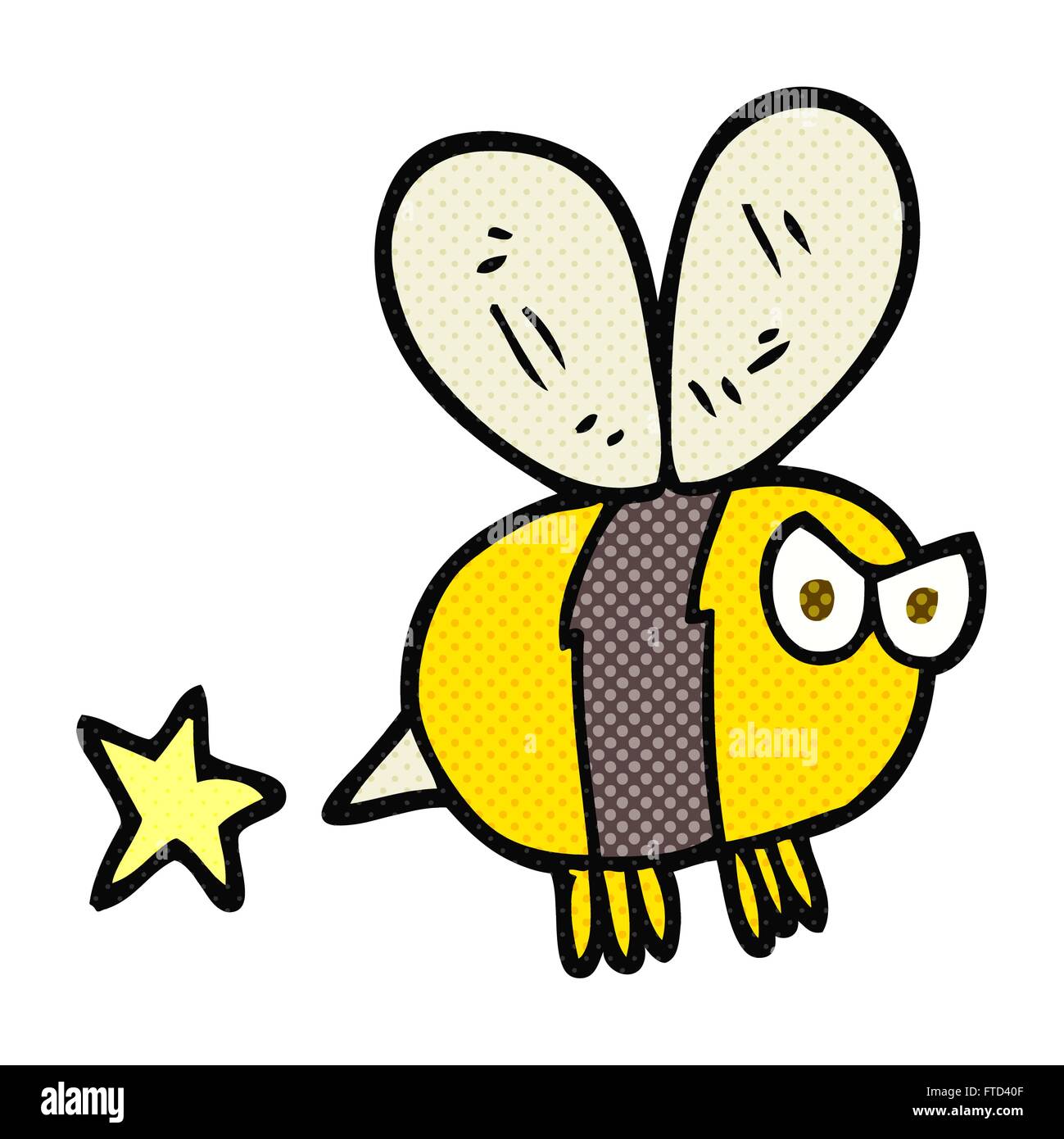 freehand drawn cartoon angry bee Stock Vector Image & Art - Alamy