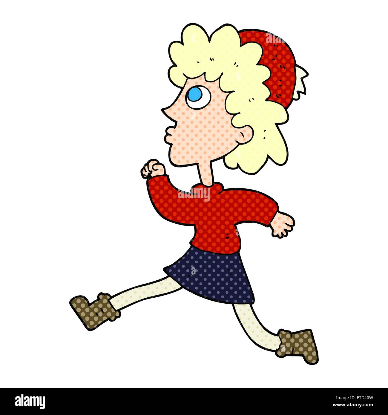 freehand drawn cartoon running woman Stock Vector Image & Art - Alamy