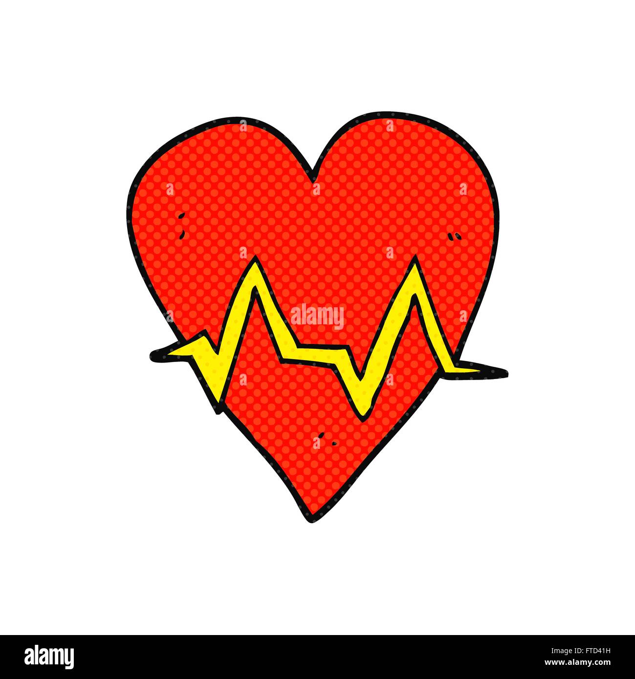 freehand drawn cartoon heart rate pulse symbol Stock Vector Image & Art ...