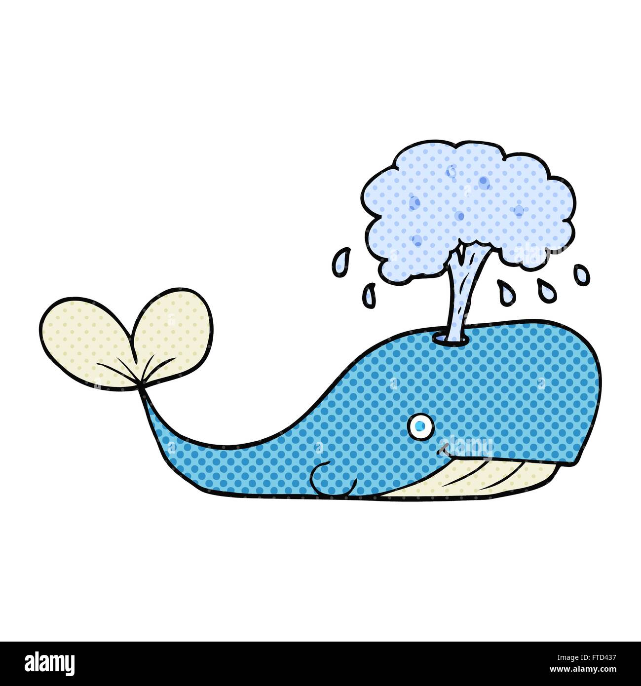 freehand drawn cartoon whale spouting water Stock Vector Image & Art ...