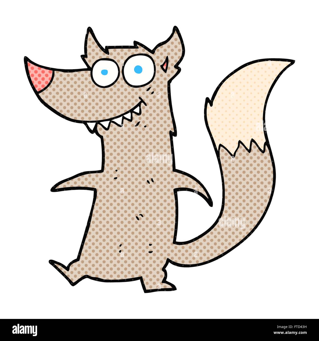 freehand drawn cartoon little wolf Stock Vector Image & Art - Alamy