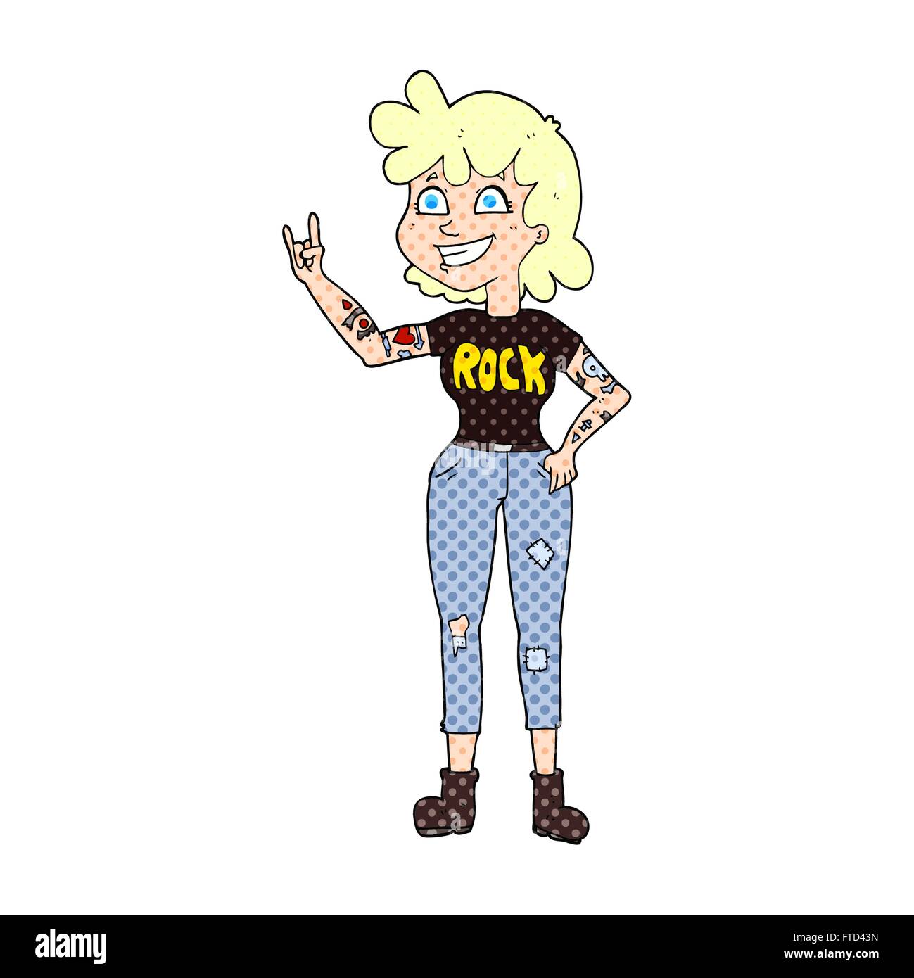 freehand drawn cartoon rock girl Stock Vector Image & Art - Alamy