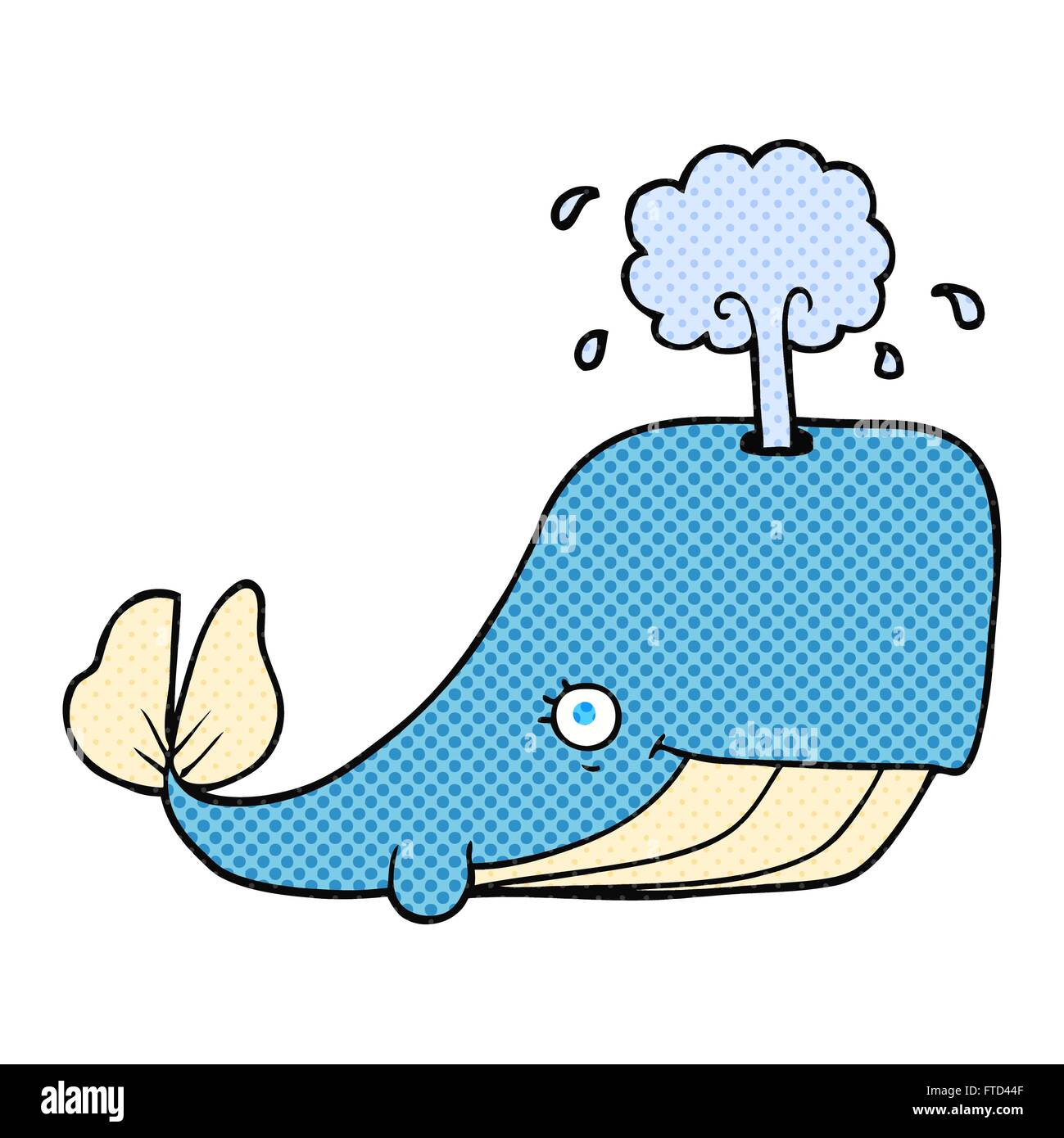 freehand drawn cartoon whale spouting water Stock Vector Image & Art ...