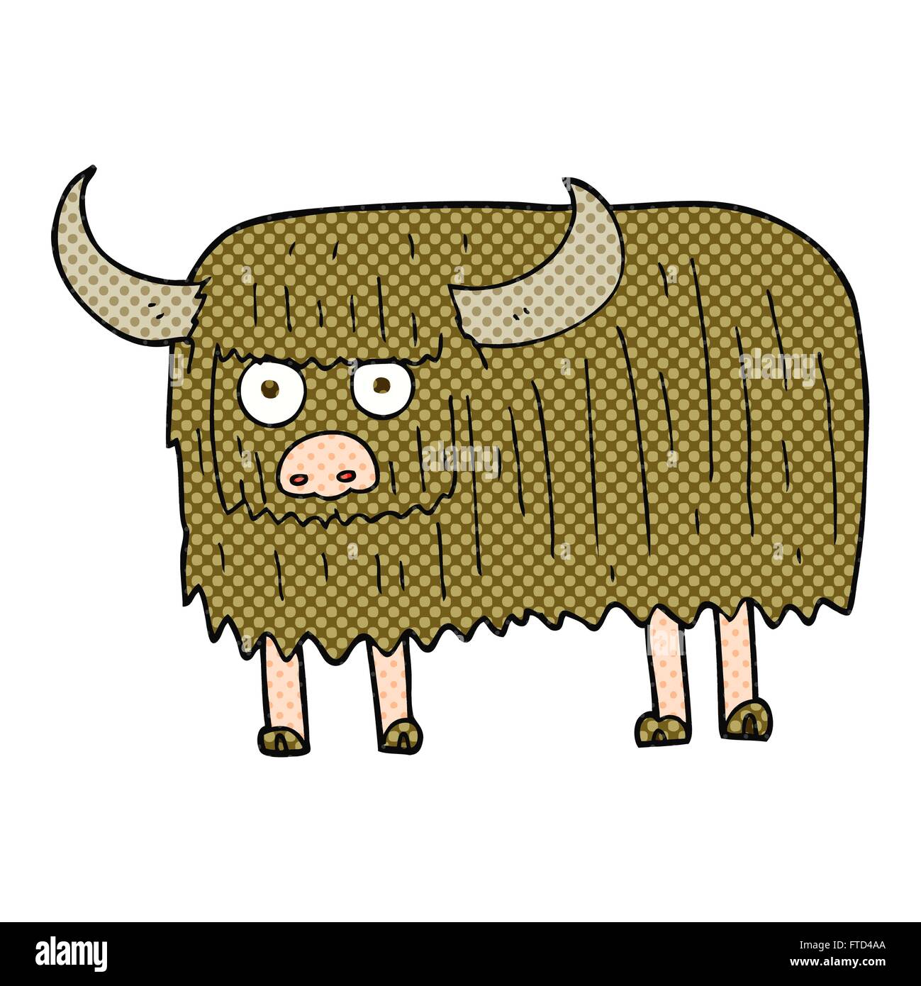 freehand drawn cartoon hairy cow Stock Vector Image & Art - Alamy