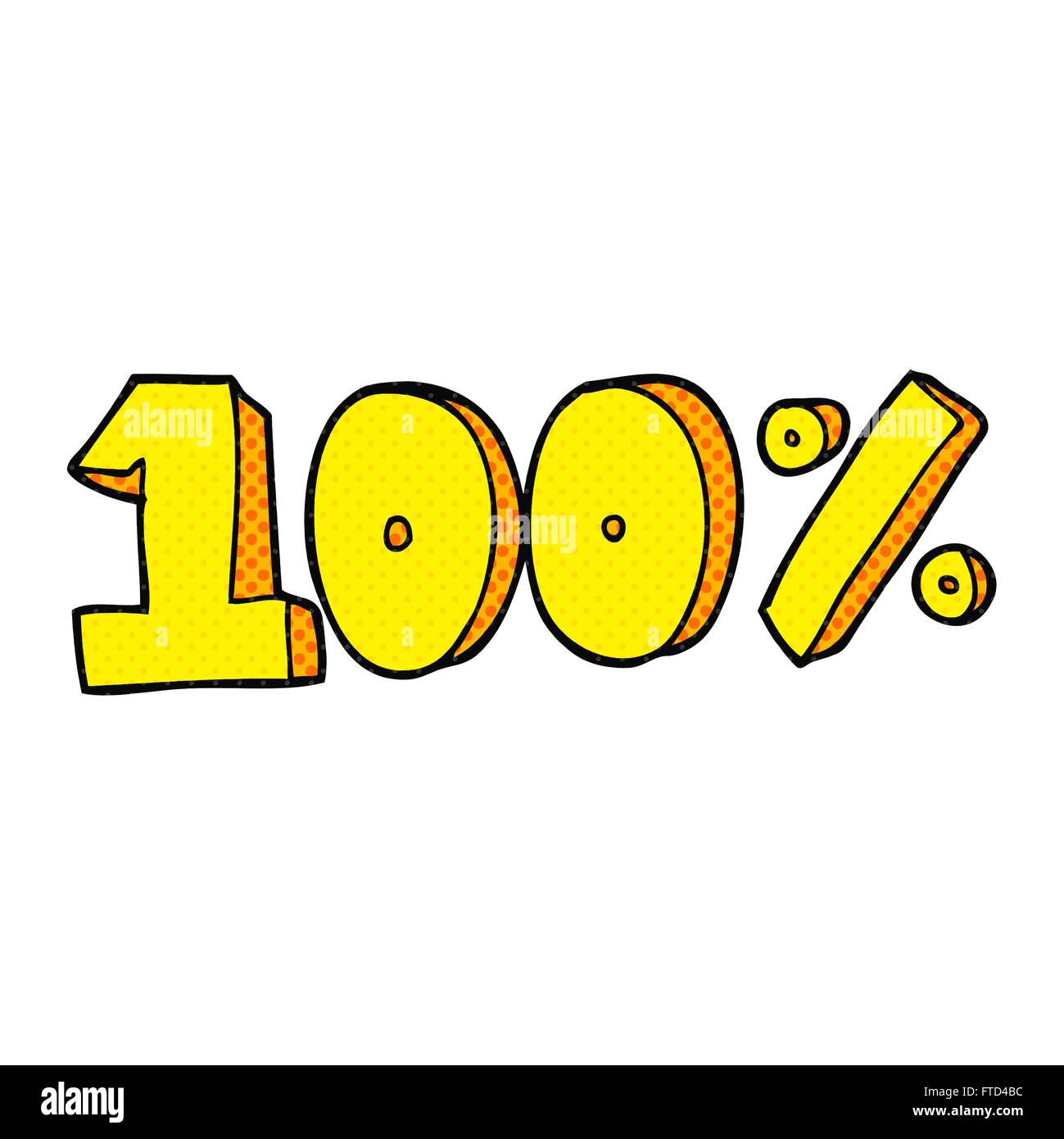 freehand drawn cartoon 100 per cent symbol Stock Vector Image & Art - Alamy