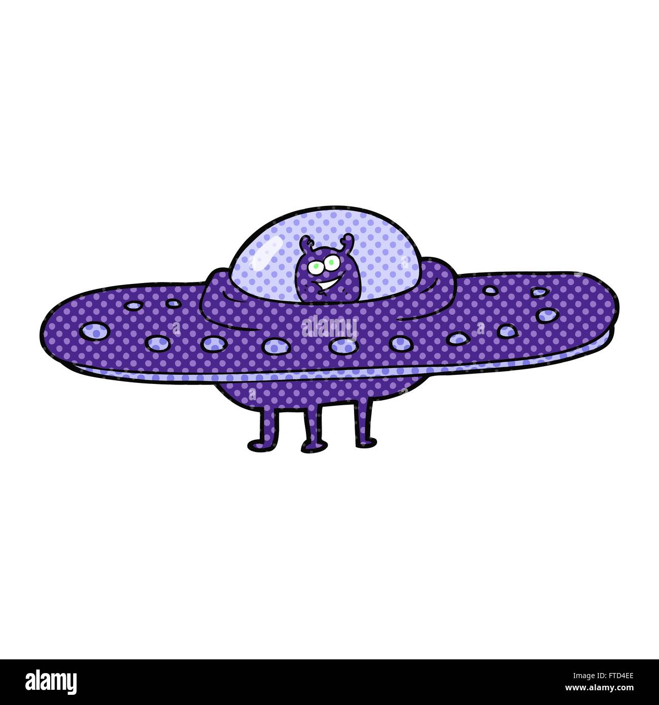 freehand drawn cartoon flying saucer Stock Vector Image & Art - Alamy