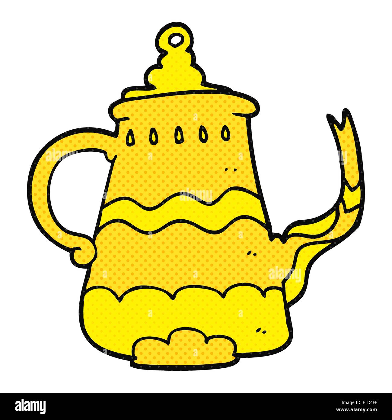 freehand drawn cartoon fancy coffee pot Stock Vector Image & Art - Alamy