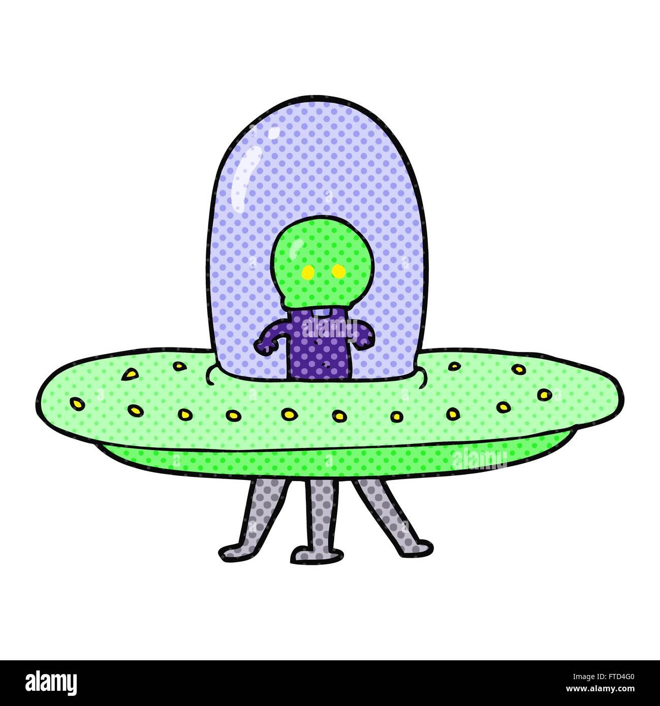 freehand drawn cartoon flying saucer Stock Vector Image & Art - Alamy