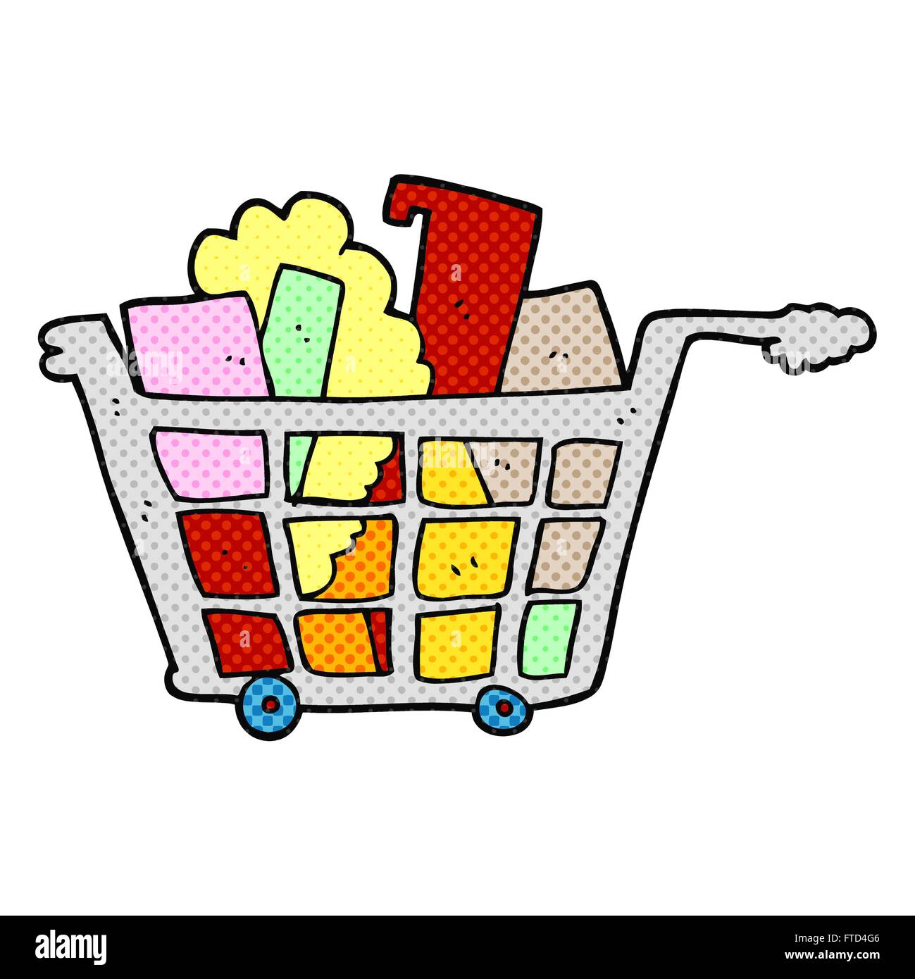 Freehand drawn cartoon shopping trolley hi-res stock photography and ...