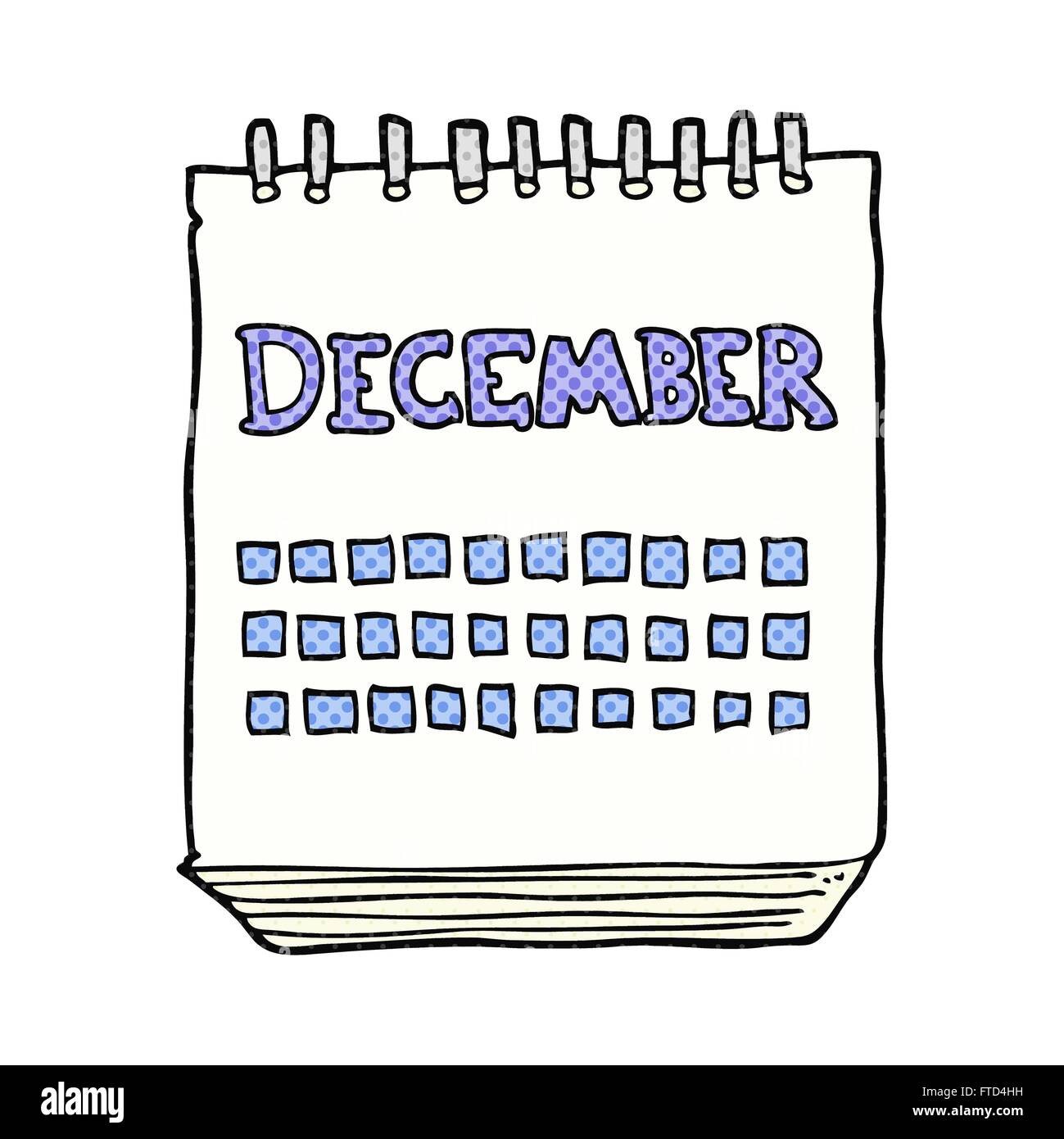 freehand drawn cartoon calendar showing month of December Stock Vector ...