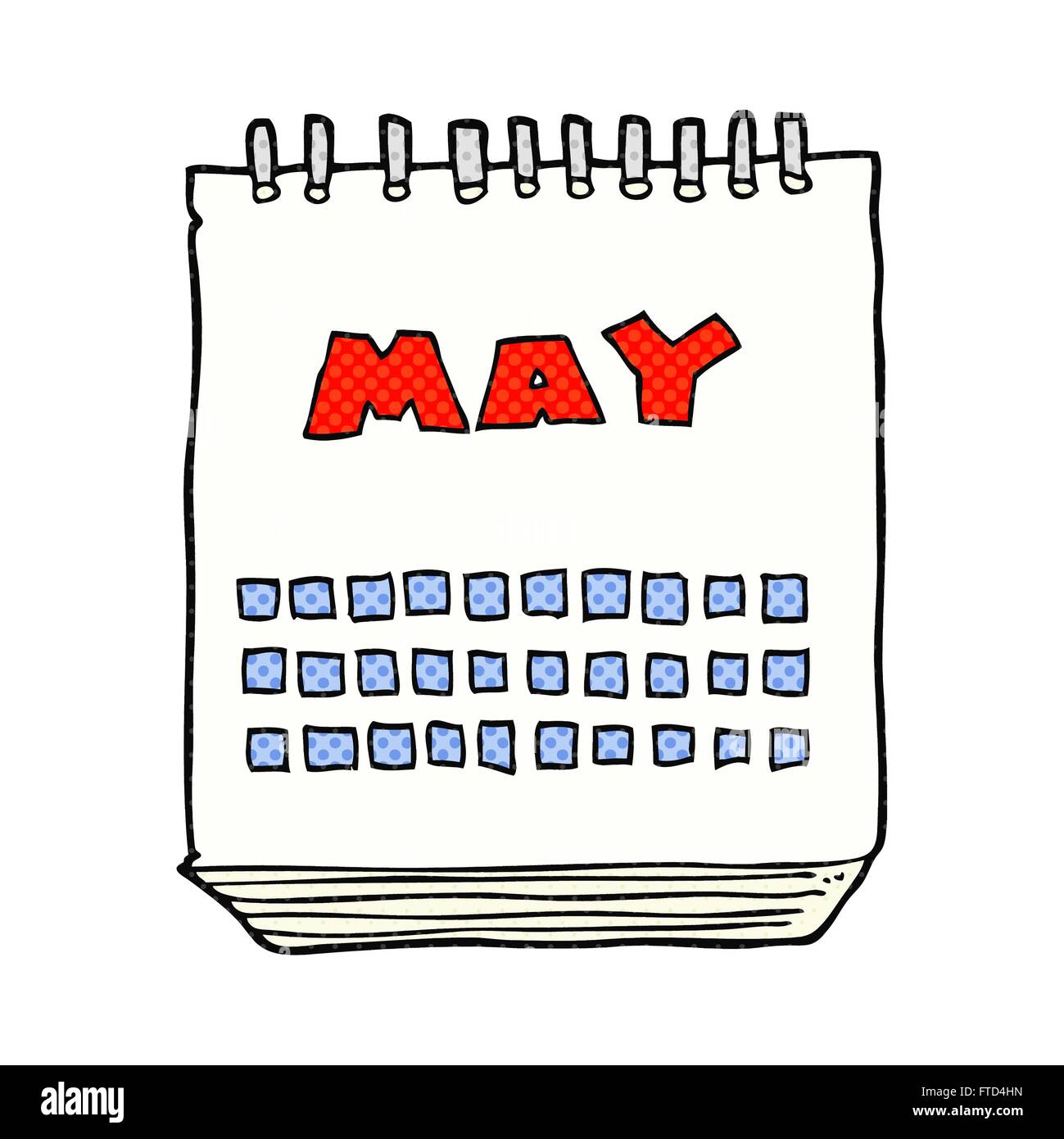 freehand drawn cartoon calendar showing month of may Stock Vector Image ...