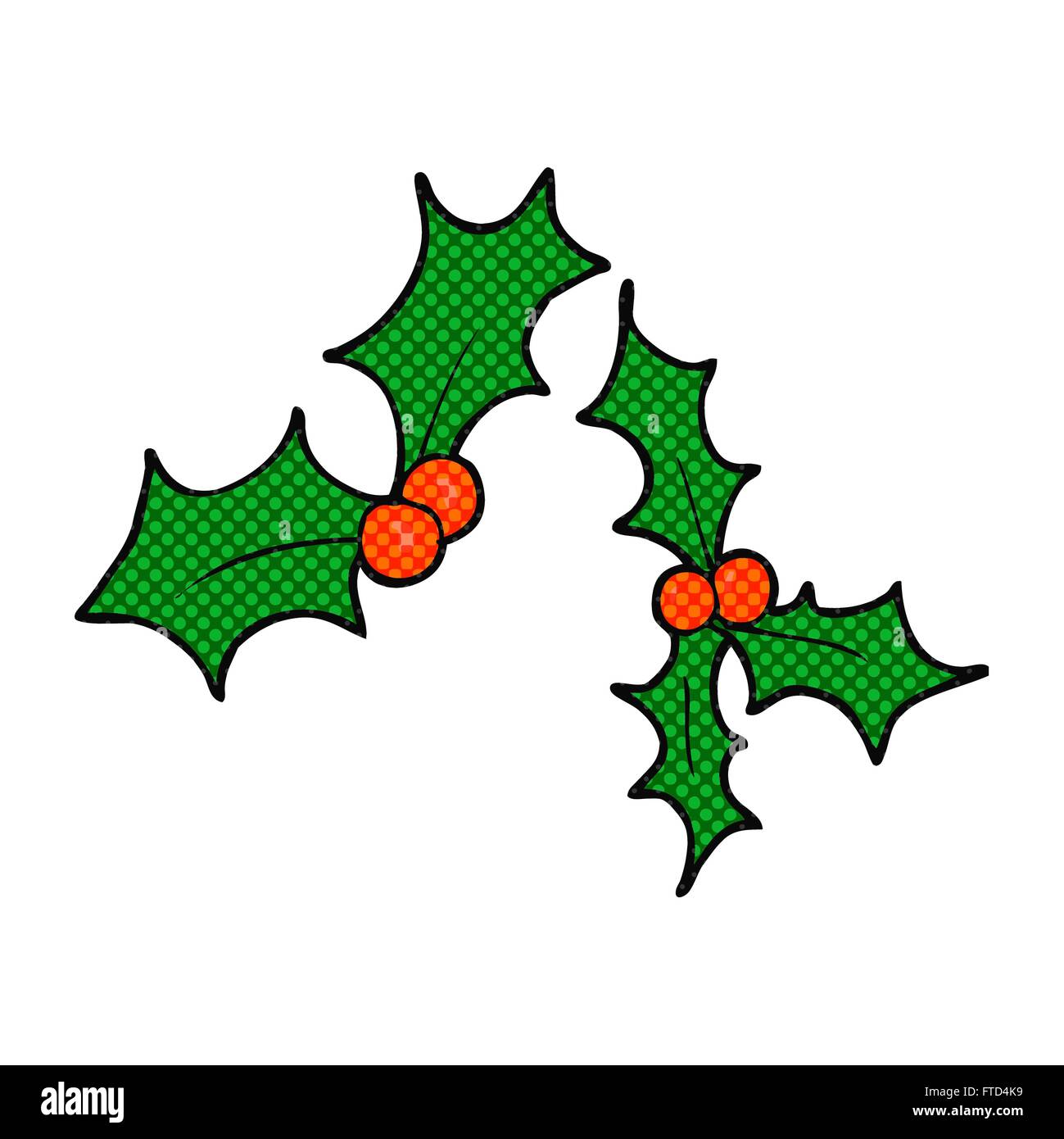 freehand drawn cartoon christmas holly Stock Vector Image & Art - Alamy