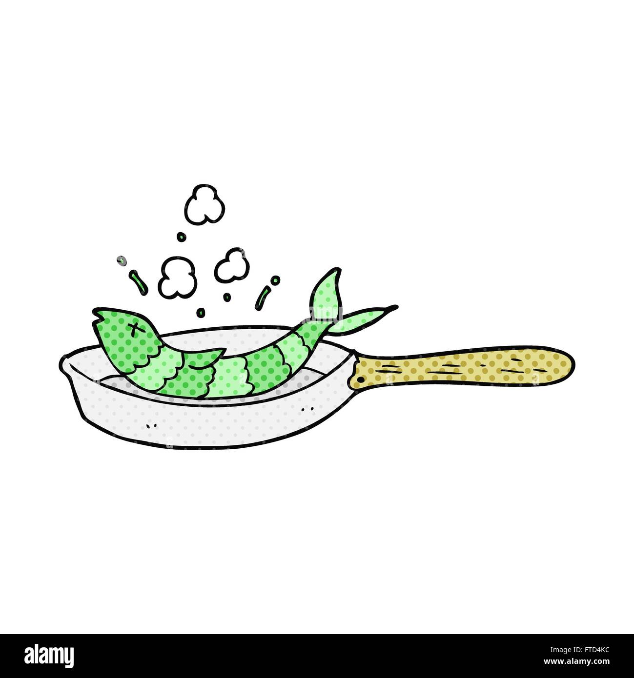 freehand drawn cartoon frying fish Stock Vector Image & Art - Alamy